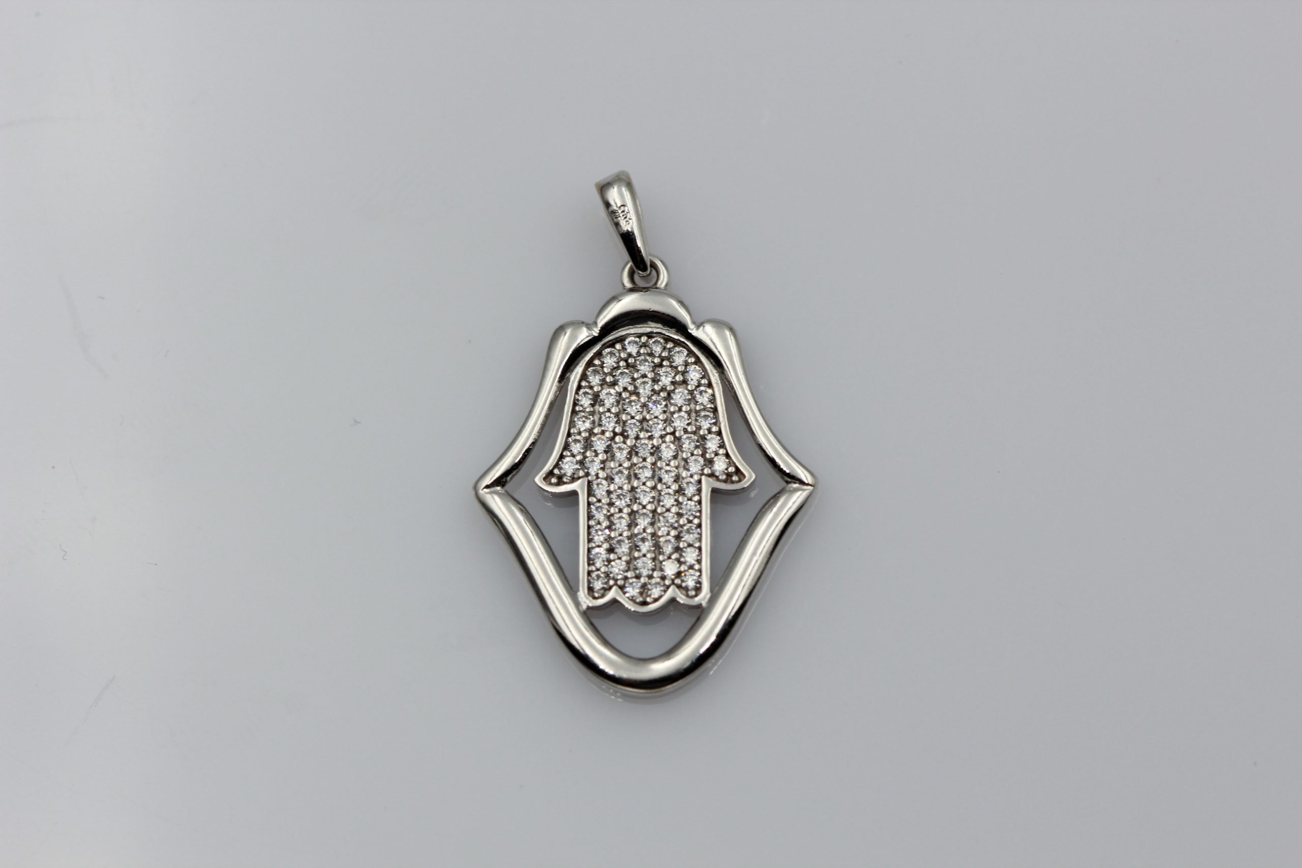 Új fehérarany Hamza keze köves medál - Aczél Ékszerszalon - Arany ékszerek